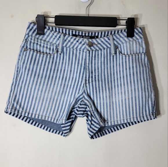 Max Jeans | Shorts | 425 Max Jeans Blue And White Striped Denim Shorts ...